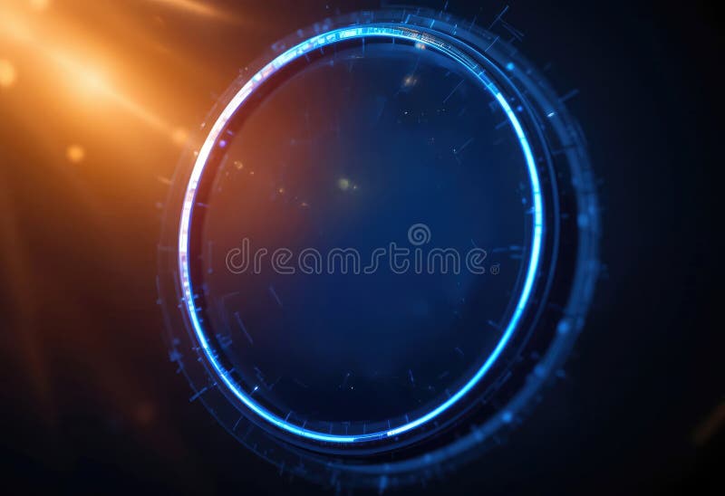Futuristic Technology Interface with Glowing Ring and Abstract Light ...