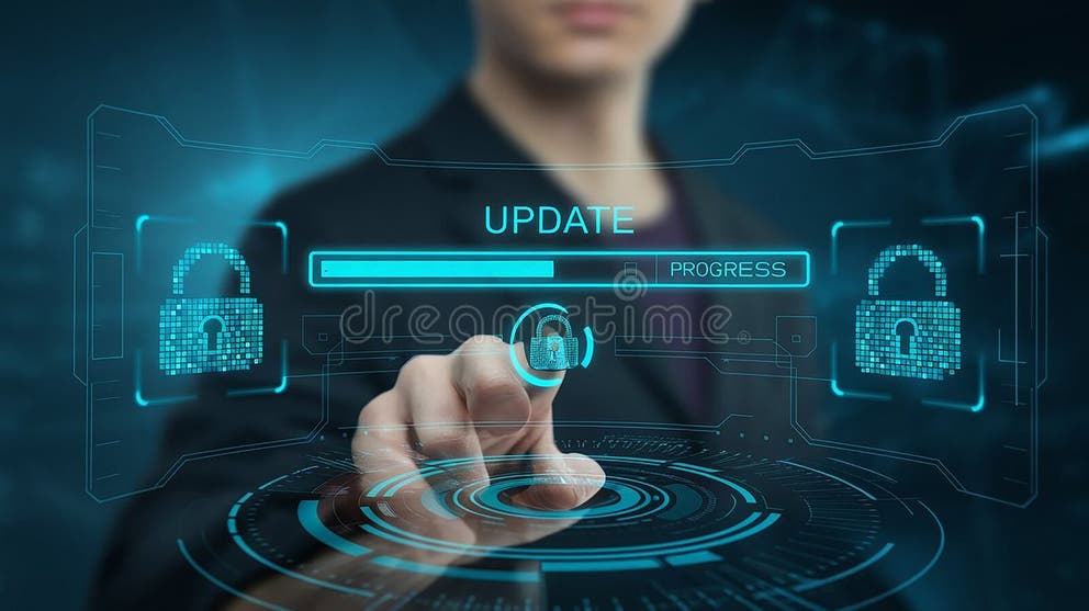 Futuristic Technology Interface with a Holographic Update Progress Bar ...