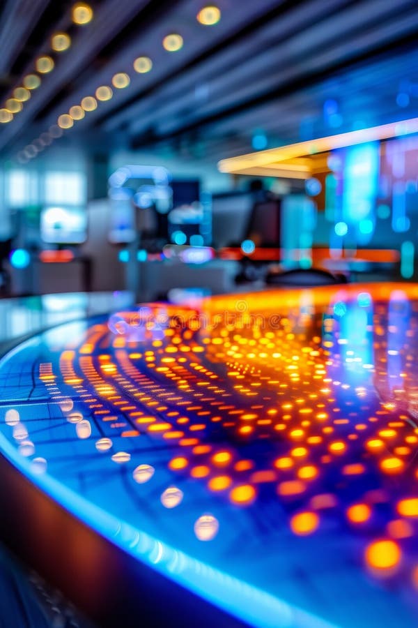 Futuristic Technology Interface with Illuminated Control Panel in ...