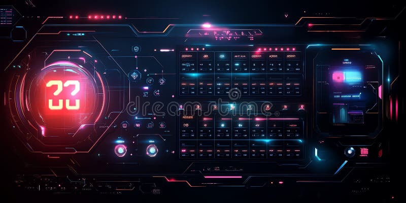 Futuristic Technology Interface with Red Digital Display Showing Number ...