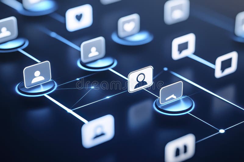 A Futuristic Technology Interface Showcasing Connectivity and Social ...