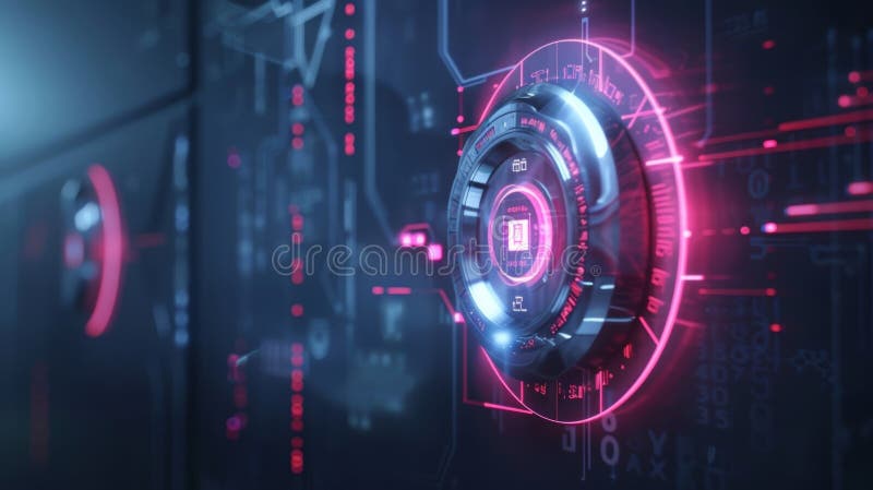 Futuristic Technology Interface Showing Loading Status with Hud Elements and Data Analysis Stock ...