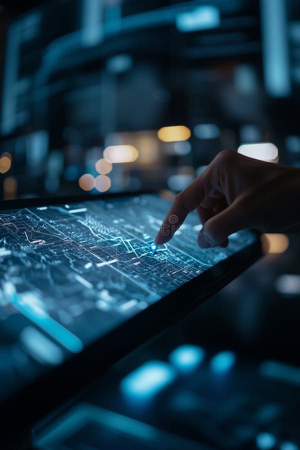 Futuristic Technology Interface Touch Stock Illustration - Illustration ...