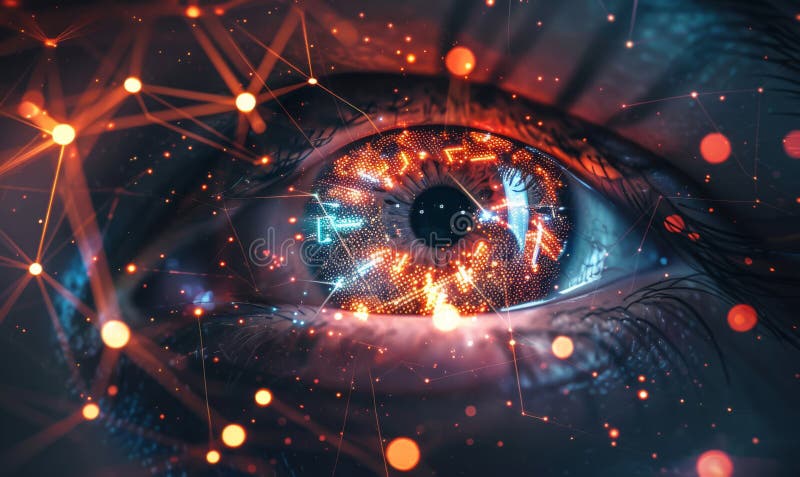 Futuristic Technology Iris Scan, Technological Eye Recognition Concept ...