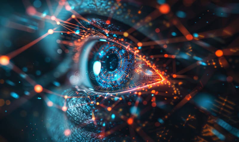 Futuristic Technology Iris Scan, Technological Eye Recognition Concept ...