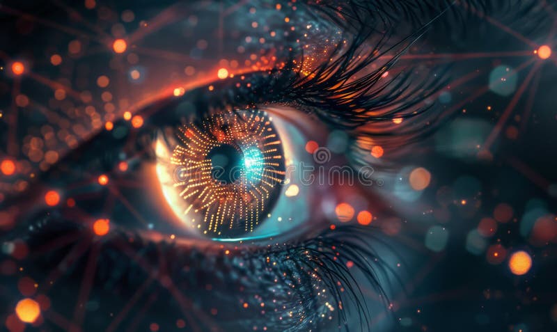 Futuristic Technology Iris Scan, Technological Eye Recognition Concept ...