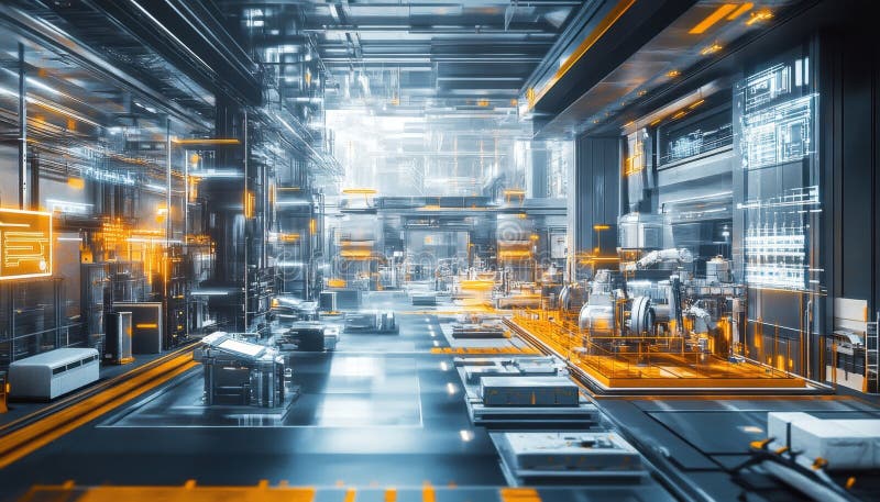 Futuristic Technology Laboratory with Glowing Displays and Advanced ...