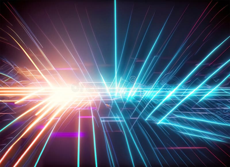 Futuristic Technology Lines Background with Light Effect. Generative AI ...