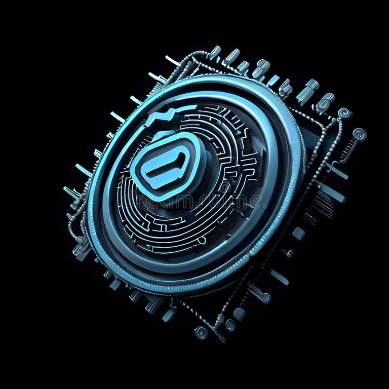 Futuristic Technology Logo in Blue Color Stock Illustration ...