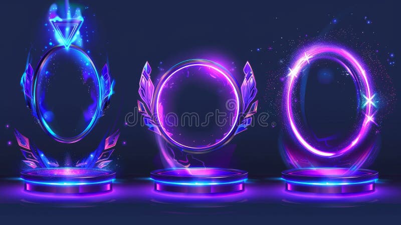 Futuristic Technology Magic Podium for User Interface Fantasy Interface ...