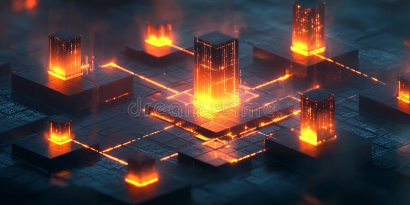 Futuristic Technology Network Structure Stock Illustration ...