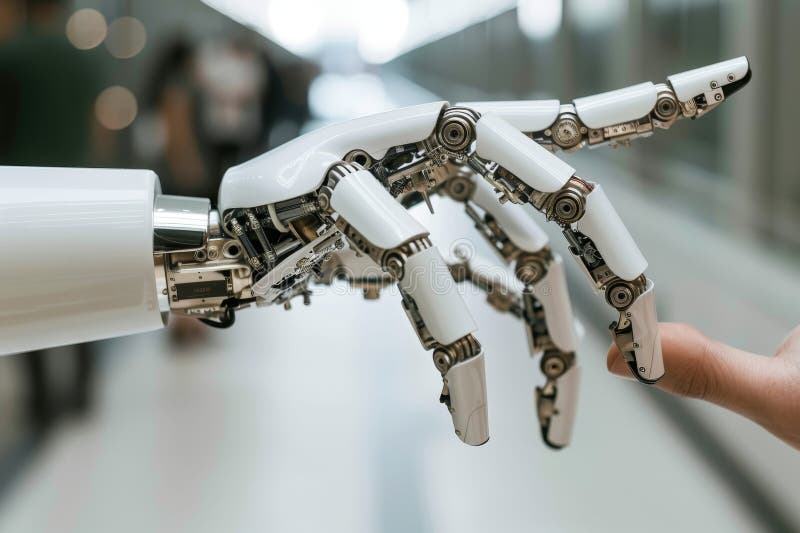 Futuristic Technology. Person Interacting with Robotic Ai for Machine ... Futuristic Technology. Person Interacting with Robotic Ai for Machine ...