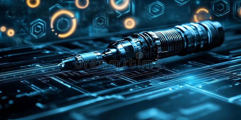 Futuristic Technology Precision Engineering Advanced Machine Part on ...