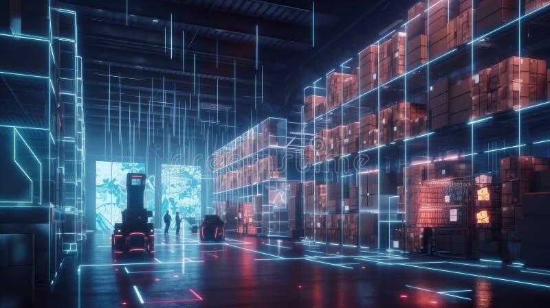 Futuristic Technology Retail Warehouse Digitalization , Generative AI ...