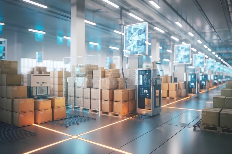Futuristic Technology Retail Warehouse Digitalization and Visualization ...