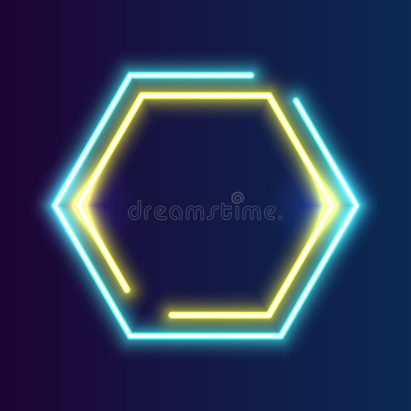 Futuristic Technology Retro Neon Frame Border Stock Vector ...