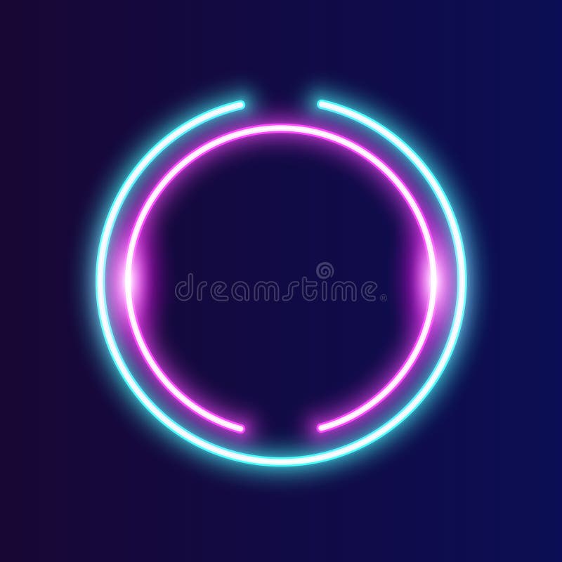 Futuristic Technology Retro Neon Frame Border Stock Vector ...