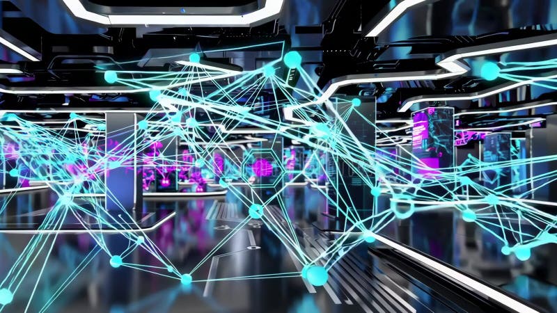 Futuristic Technology Scene Footage with Neon Visuals and Dynamic ...