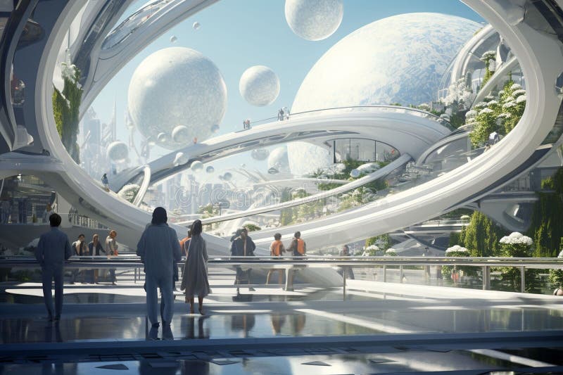 Futuristic Technology Scenes Illustrating the Stock Image - Image of ...