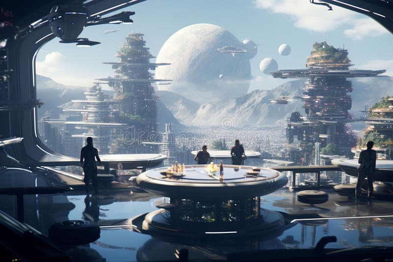 Futuristic Technology Scenes Illustrating the Stock Photo - Image of ...