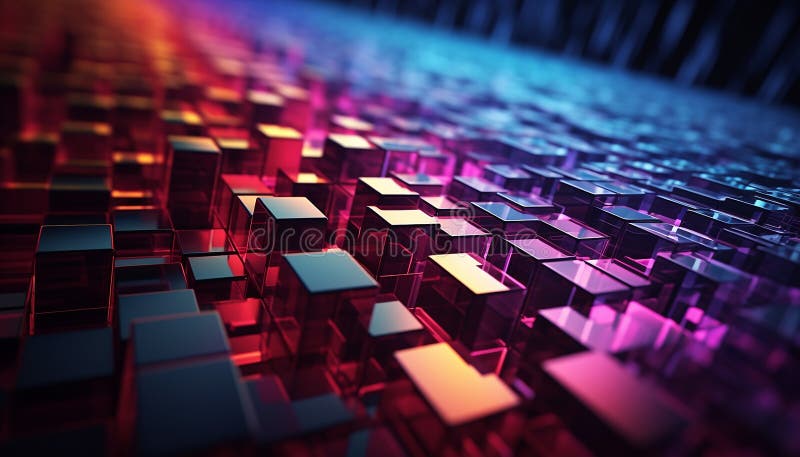 Futuristic Technology Shapes Communication in Vibrant, Glowing Digital ...