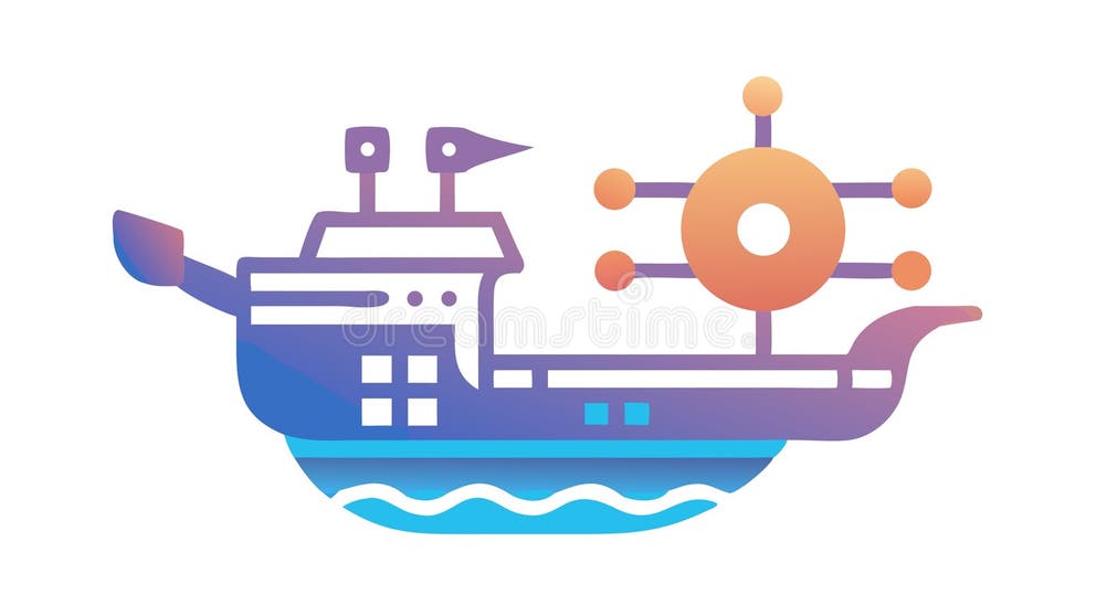 Futuristic Technology Ship, Advanced Marine Innovation, Vector Design ...