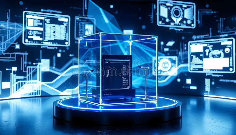 Futuristic Technology Showcase: Advanced Computing Device Displayed in ...