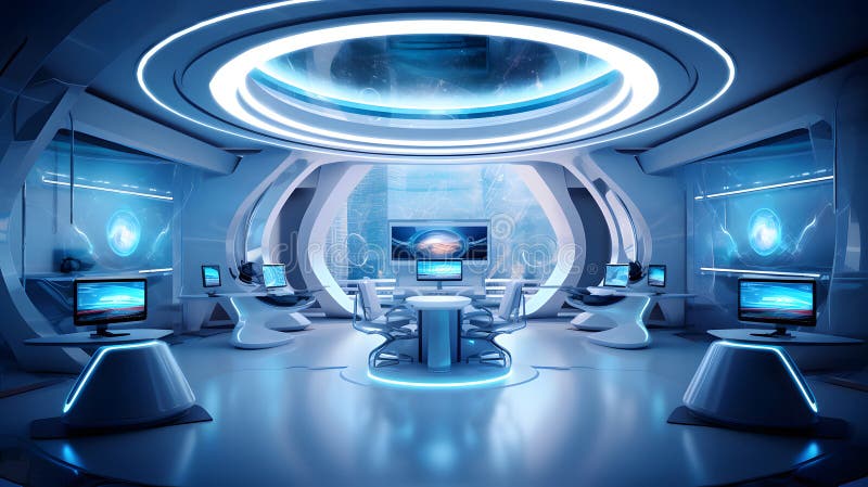 Futuristic Technology Space System in Minimalist Design Stock ...