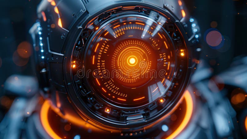 Futuristic Technology Sphere Stock Illustration - Illustration of lens ...