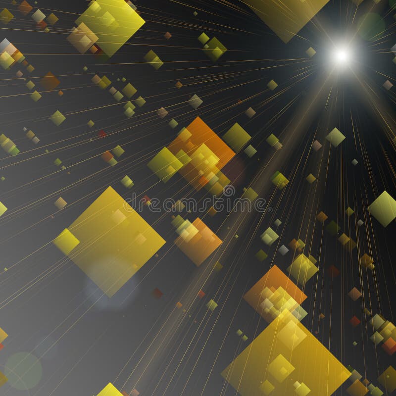 Futuristic Technology Square Design Illustration with Lights Stock ...