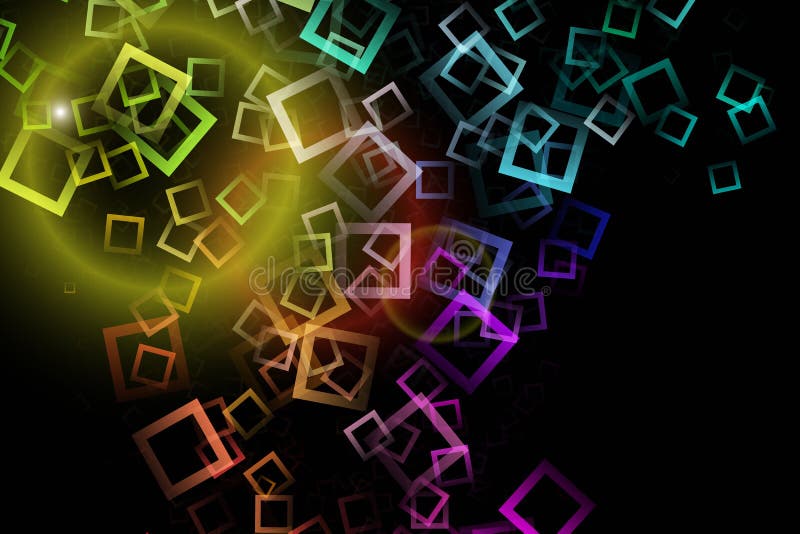 Futuristic Technology Square Design Illustration with Lights Stock ...