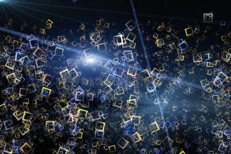 Futuristic Technology Square Design Illustration with Lights Stock ...