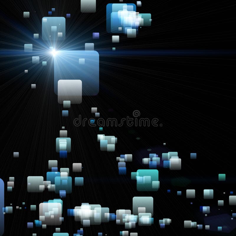 Futuristic Technology Square Design Illustration with Lights Stock ...