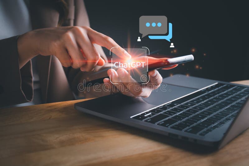 Futuristic Technology Transformation with Ai Tech. Businesswoman Using ...