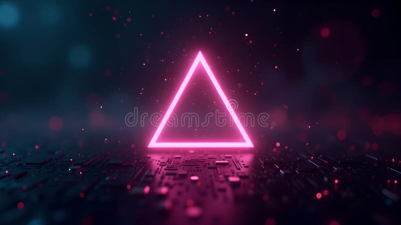 Futuristic Technology Triangle Glowing Neon Light Stock Illustration ...