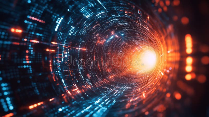 Futuristic Technology Tunnel Light Glow Galaxy Space Journey, Stock ...