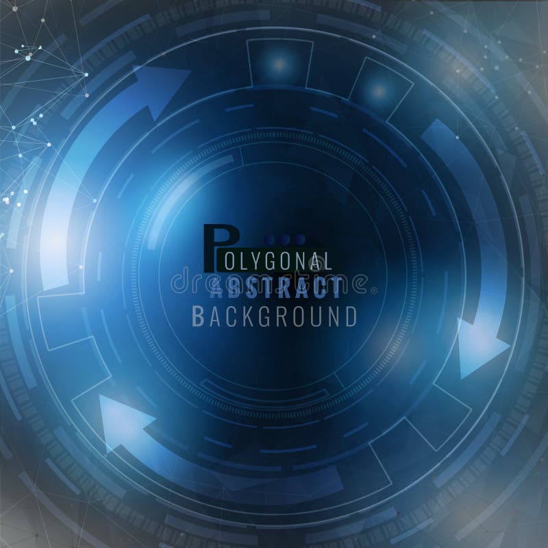 Futuristic Technology Vector on Dark Blue BG Stock Vector ...