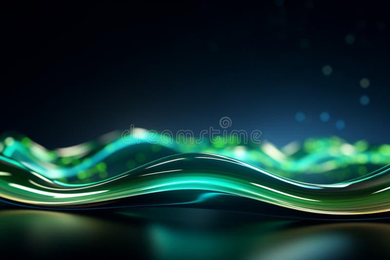 Futuristic Technology Wave Background Design with Lights and Copyspace ...