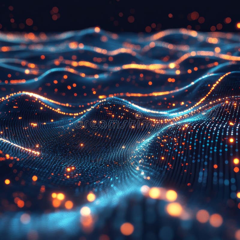 Futuristic Technology Wave Background. Digital Data Visualization ...