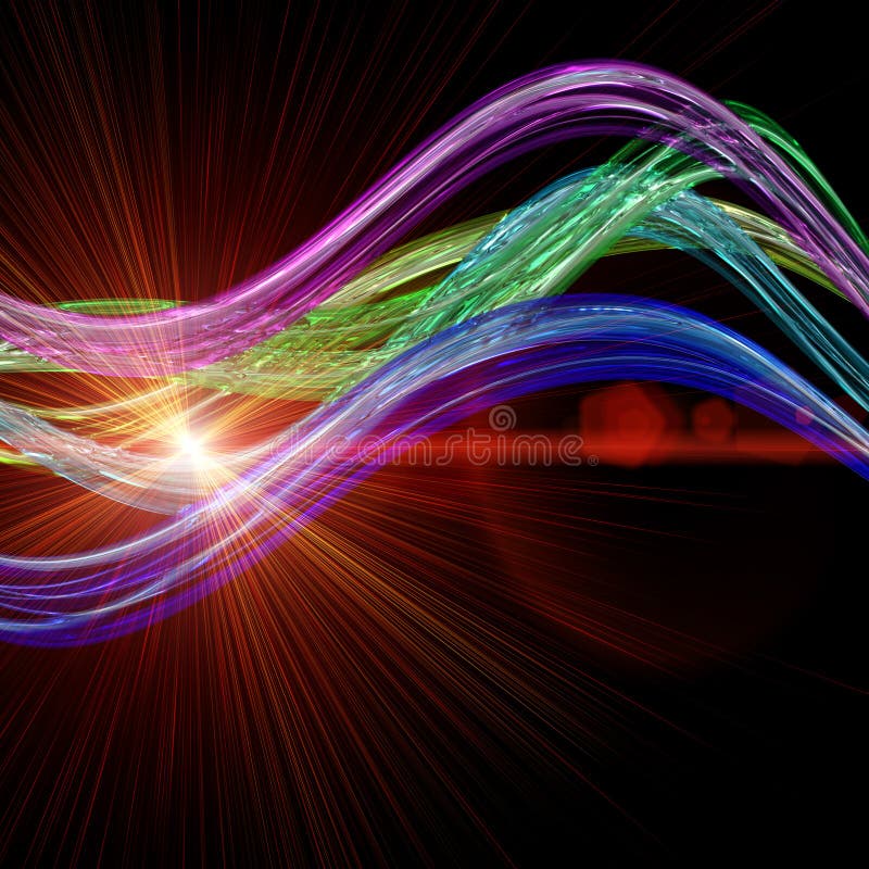 Futuristic Technology Wave Design Illustration with Lights Stock Image ...