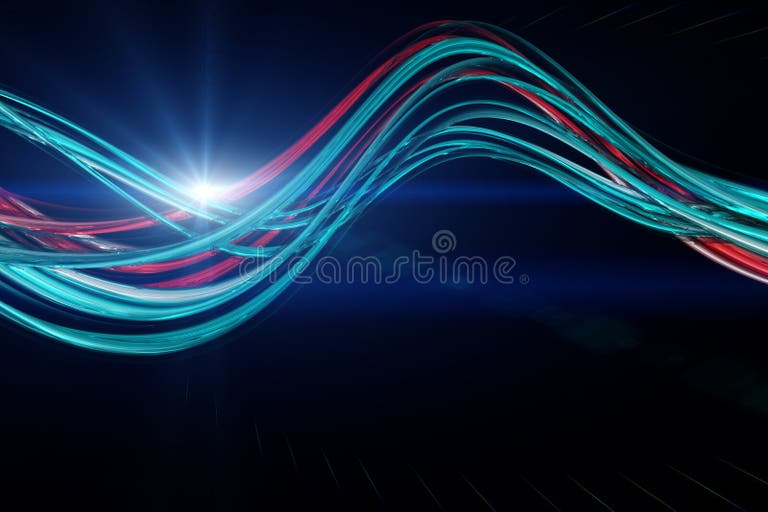 Futuristic Technology Wave Design with Lights Stock Illustration ...