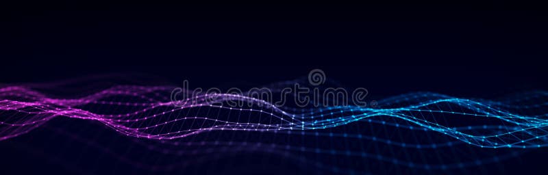 Futuristic Technology Wave. Digital Cyberspace. Abstract Wave with ...