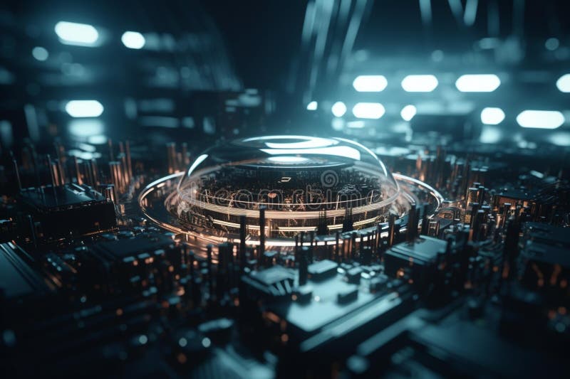 Futuristic techscape stock illustration. Illustration of background ...