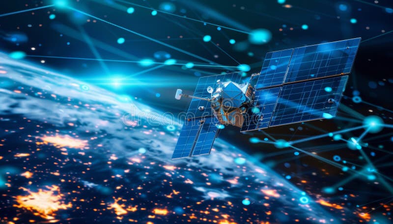 Futuristic Telecom Satellite with Holographic Data for Global Online ...