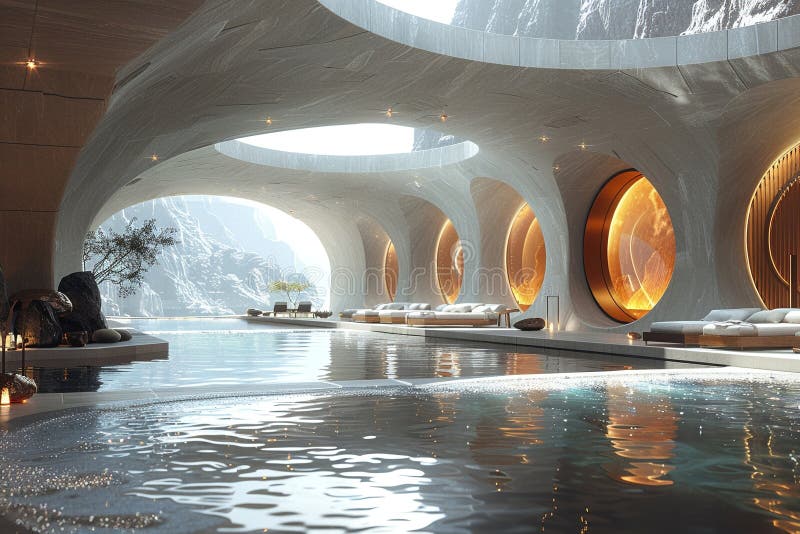 Futuristic Teleportation Hub with Sleek Design Dynamic Lighting Stock ...