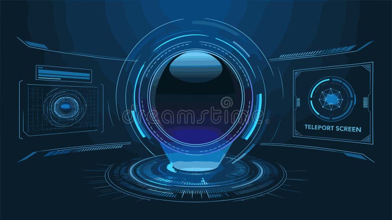 Futuristic Teleportation Interface Concept Stock Vector - Illustration ...
