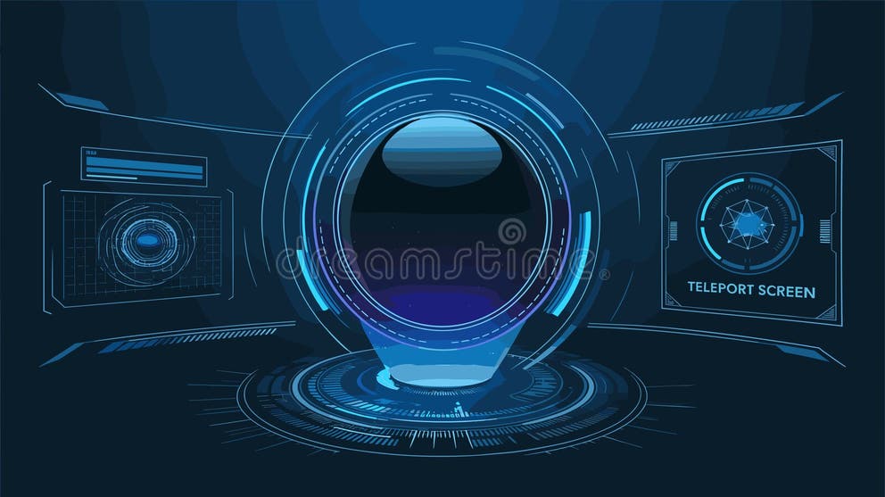 Futuristic Teleportation Interface Concept Stock Vector - Illustration ...