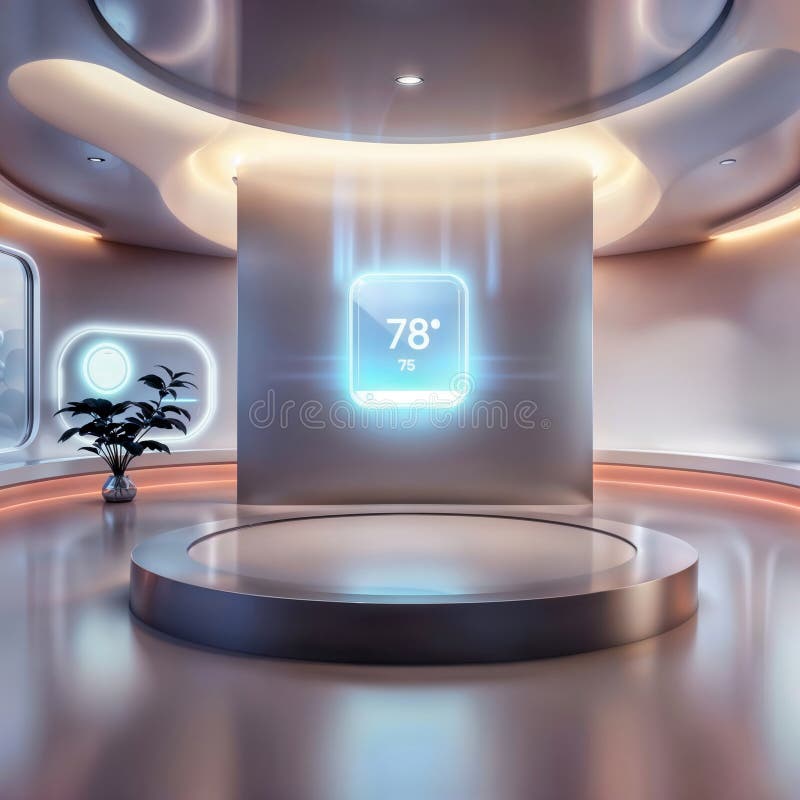 Futuristic Temperature Control in Modern Interior, Generative Ai Stock ...