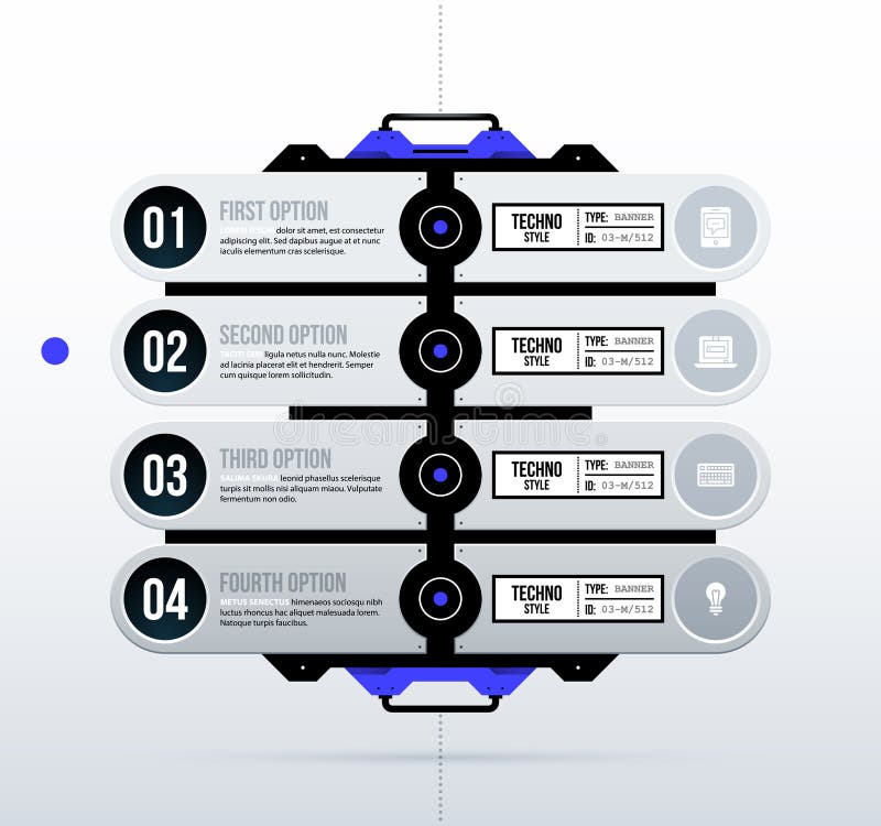 Horizontal Futuristic Template with Four Options in Clean Hi-tech ...