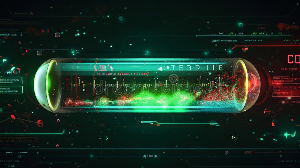 Futuristic Test Tube with Digital Data Visualization Stock Image ...